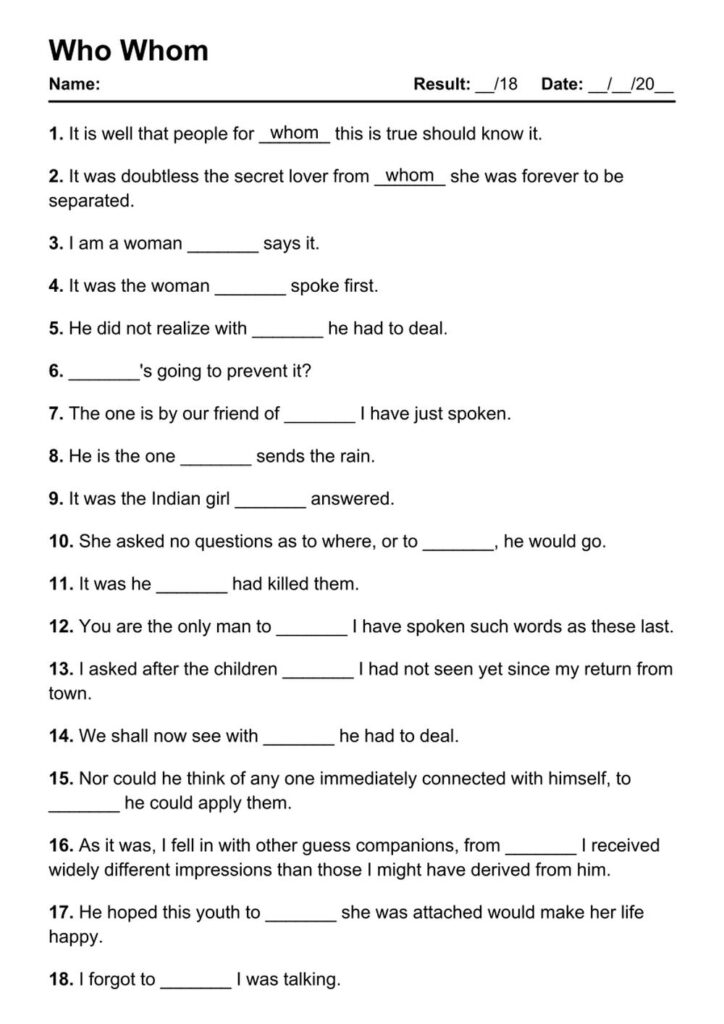 Grammar Worksheets - Free Printable Worksheets