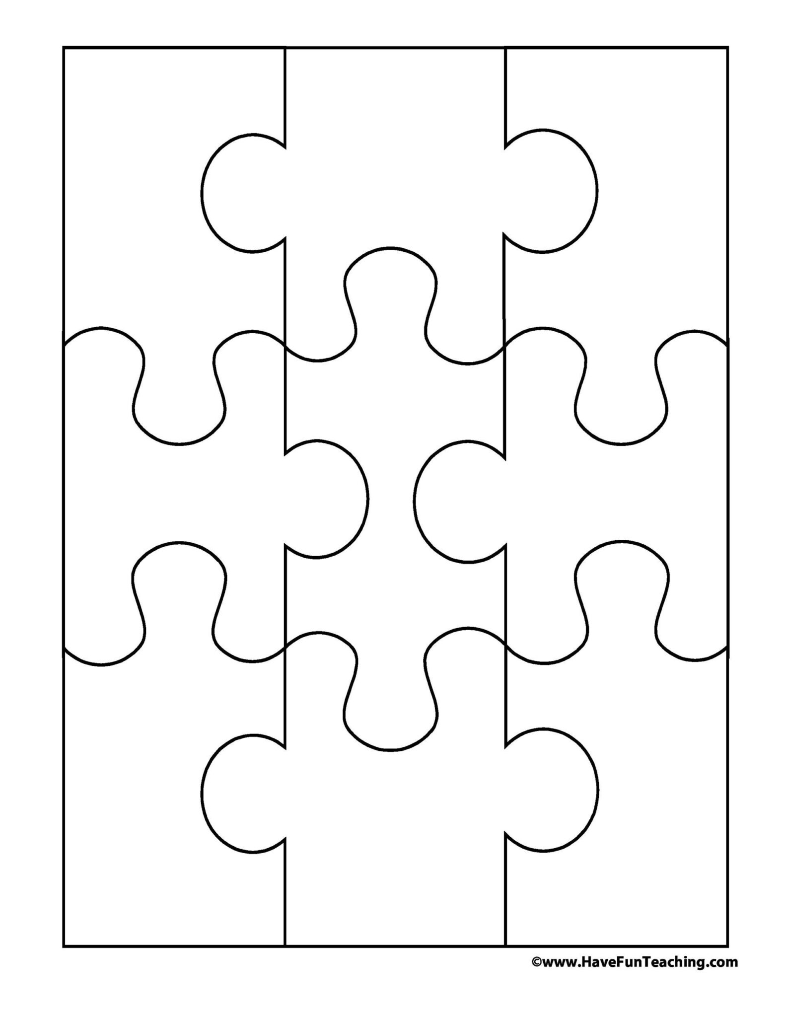 Printable Puzzle Piece Template - Free Printable Worksheets