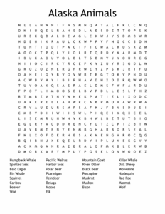 Free Printable Alaska Word Search - Free Printable Worksheets