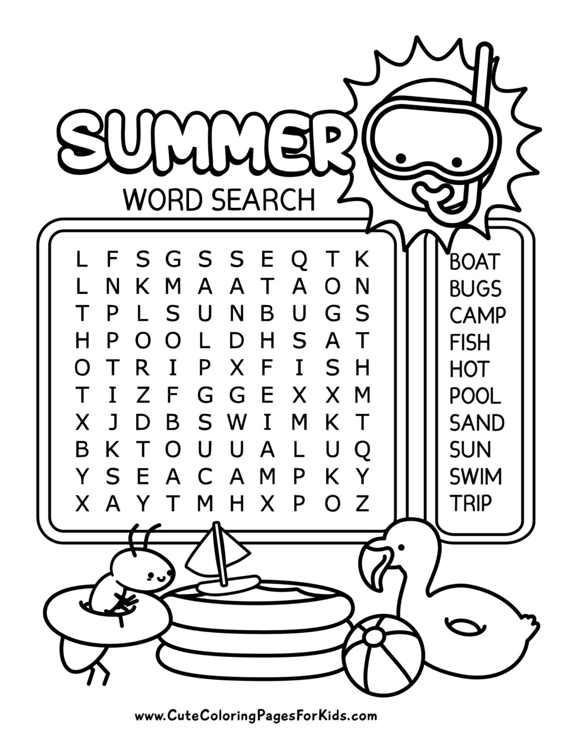 Summer Word Searches Printable - Free Printable Worksheets