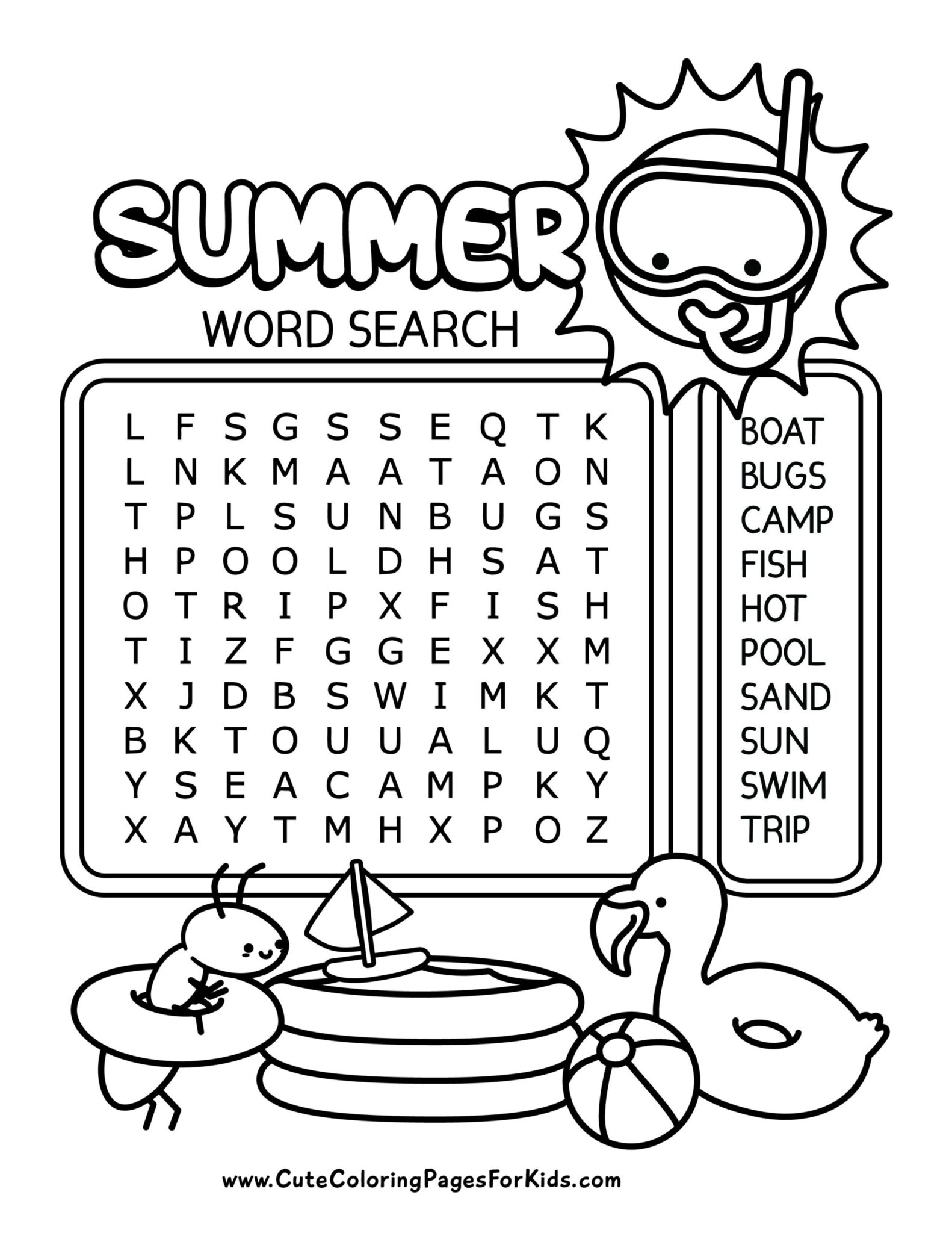 Summer Word Searches Printable - Free Printable Worksheets
