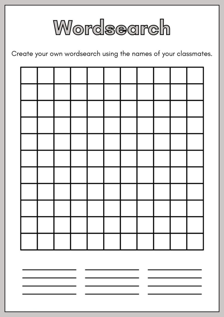 Make A Word Find Free Printable - Free Printable Worksheets