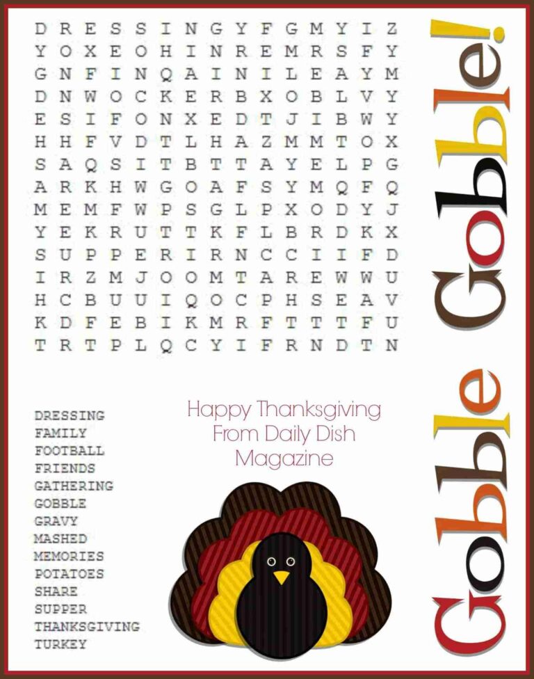 Thanksgiving Word Finds Free Printables - Free Printable Worksheets