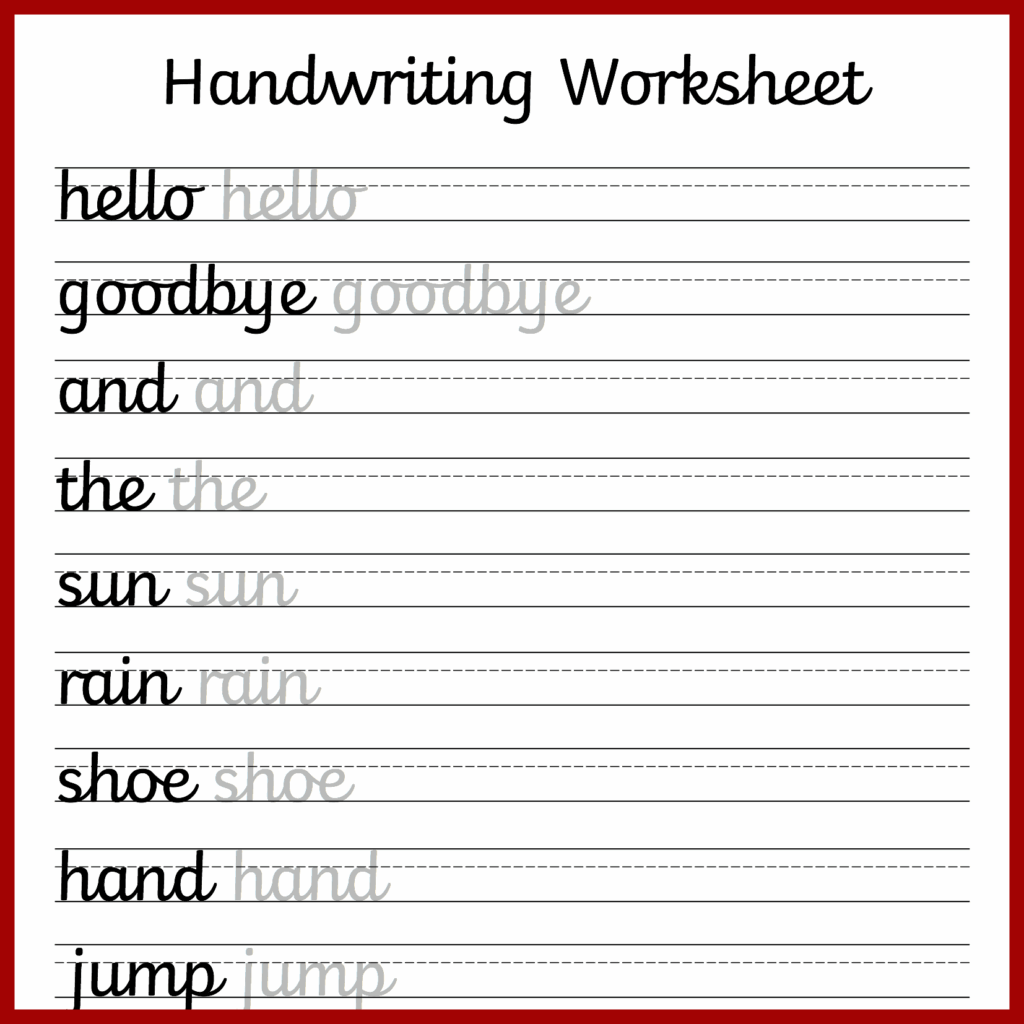Cursive Writing Worksheets - Free Printable Worksheets