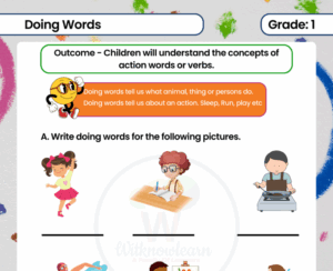 Doing Words Worksheet For Class 1 - Free Printable Worksheets