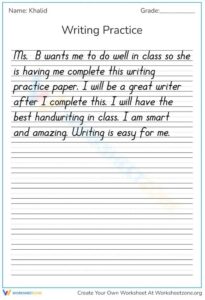English Handwriting Practice - Free Printable Worksheets