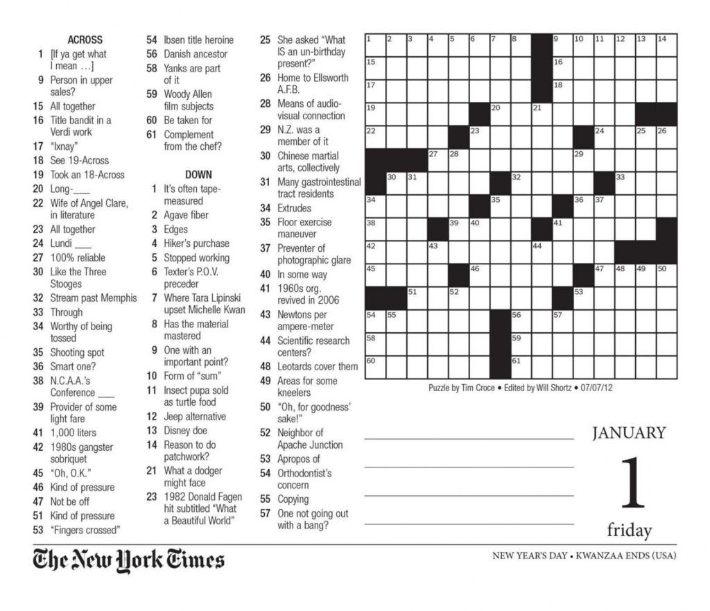 Printable Crossword Puzzles For Elderly - Free Printable Worksheets