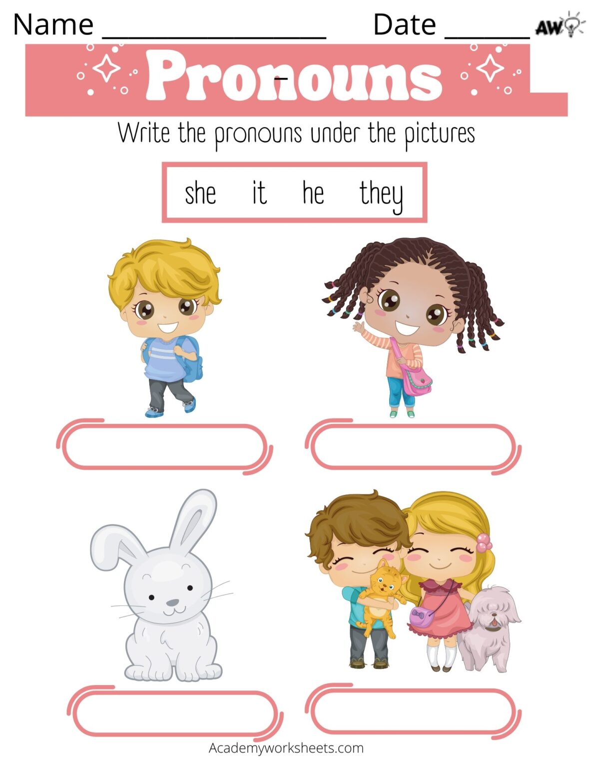 Pronoun Worksheets - Free Printable Worksheets