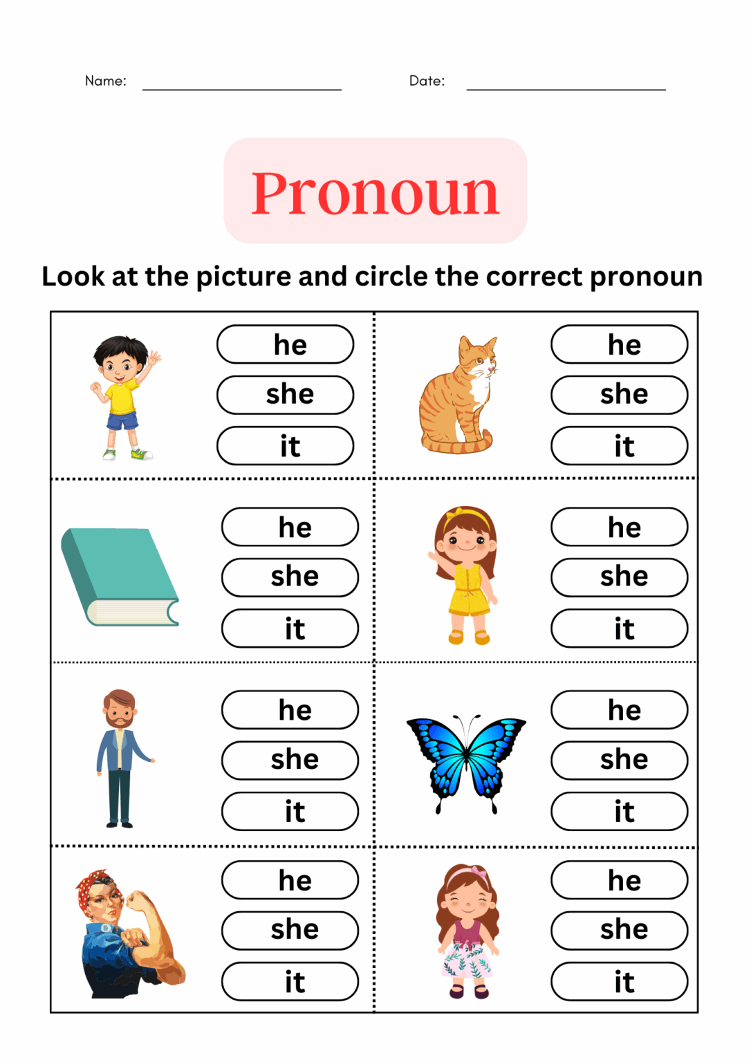 Pronoun Worksheet For Class 3 - Free Printable Worksheets