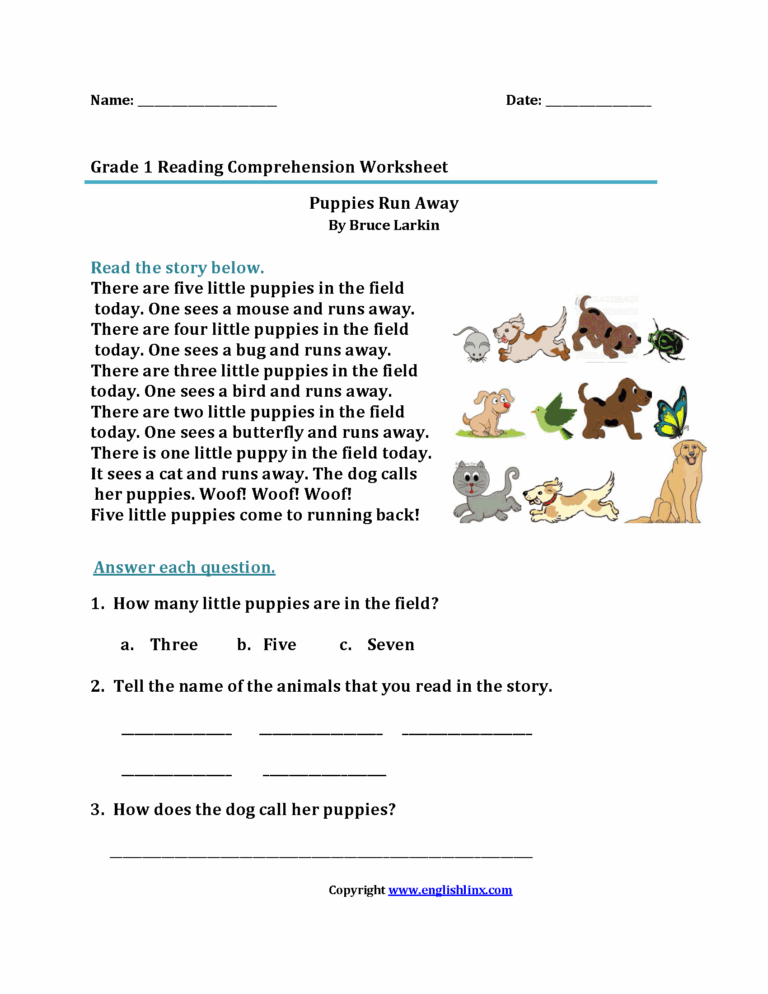 Reading Worksheets - Free Printable Worksheets