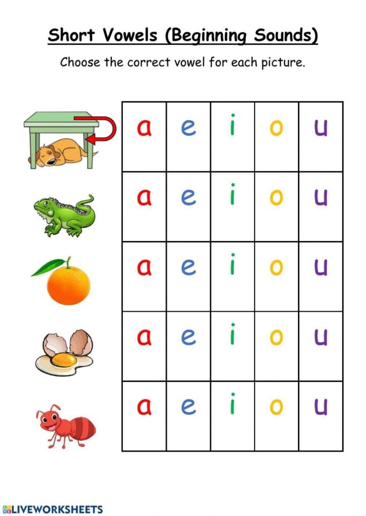 Vowels Worksheets - Free Printable Worksheets