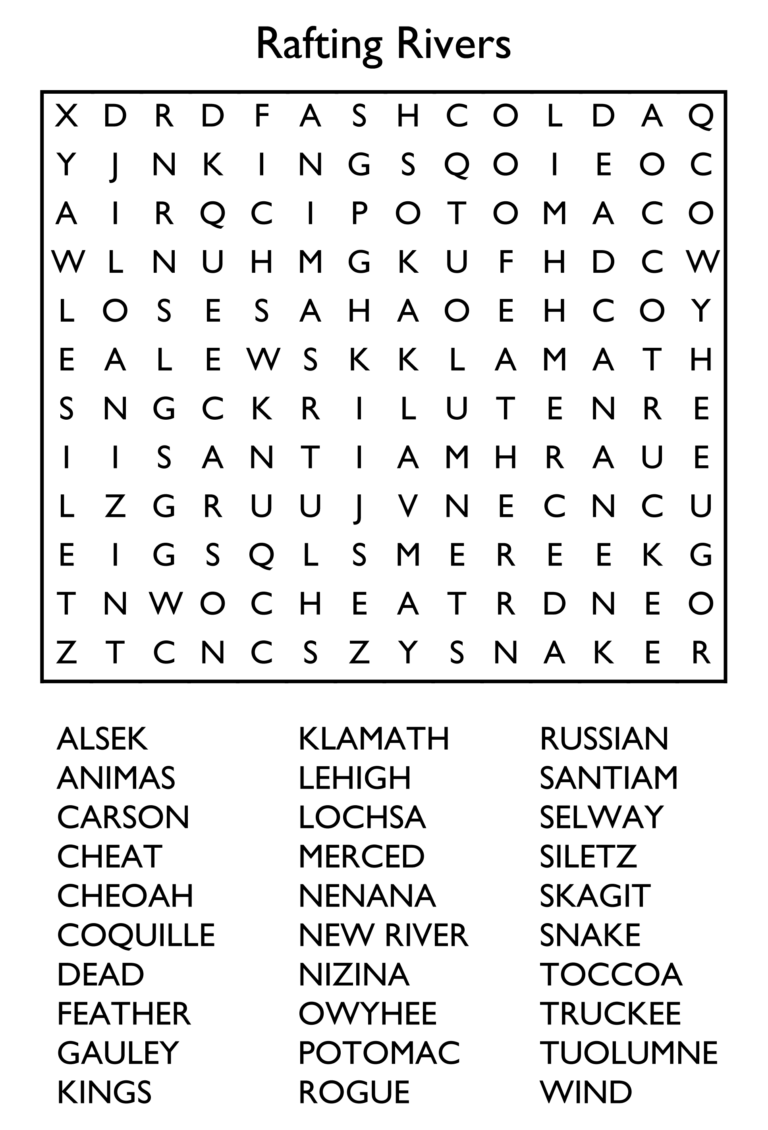 Large Print Printable Word Search Puzzles - Free Printable Worksheets