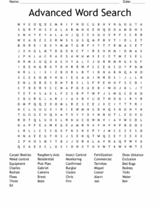 Advanced Word Search Printable - Free Printable Worksheets