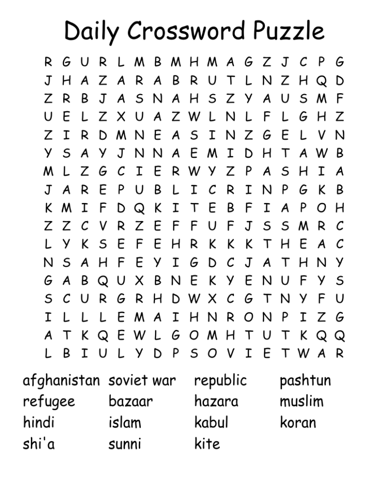 Printable Daily Crossword Puzzles - Free Printable Worksheets