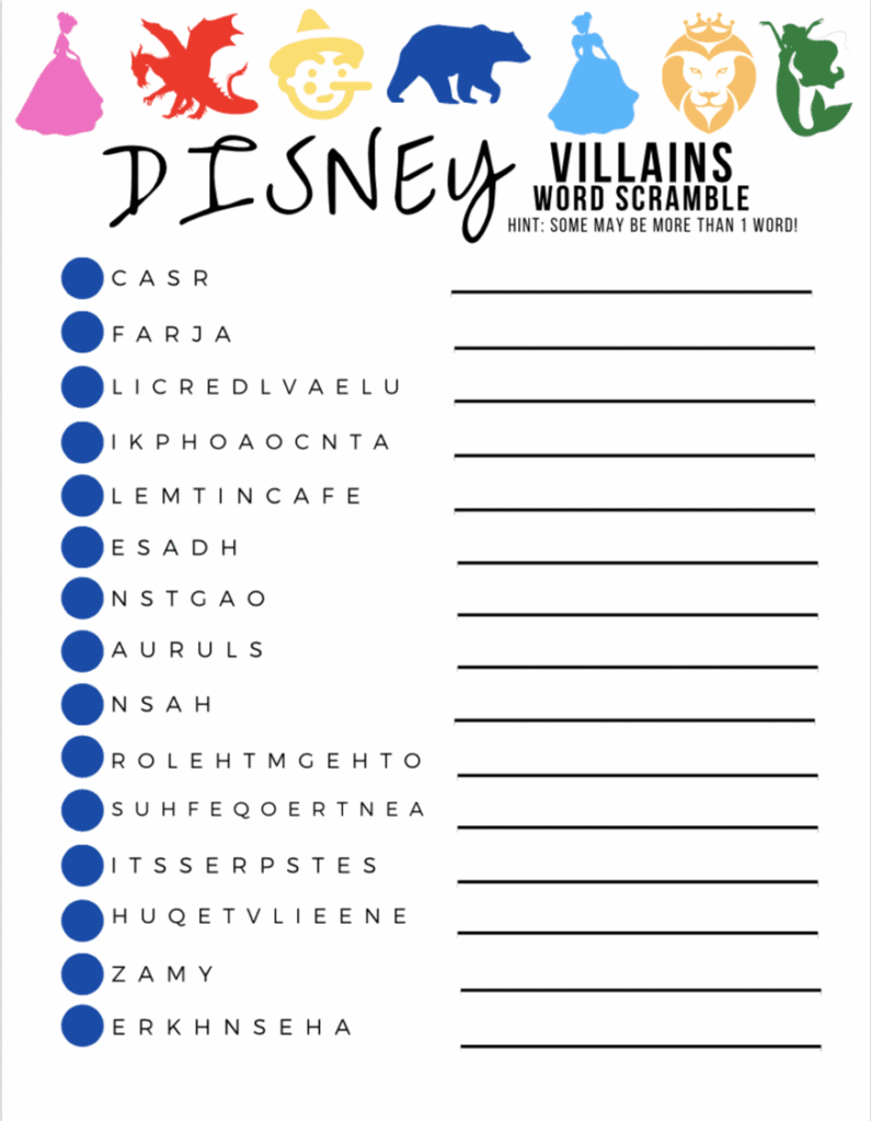 Printable Word Scramble - Free Printable Worksheets