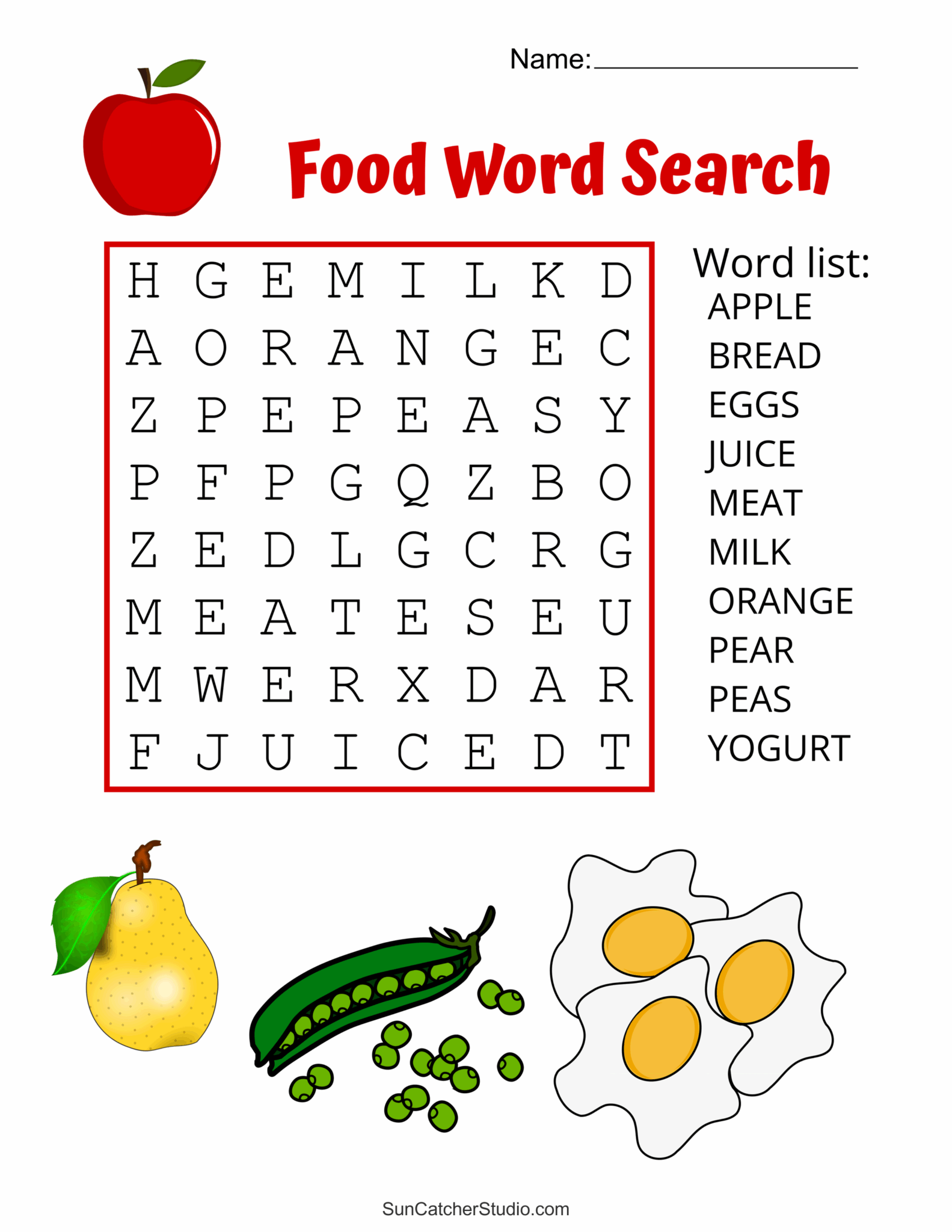 Word Search Easy Printable - Free Printable Worksheets
