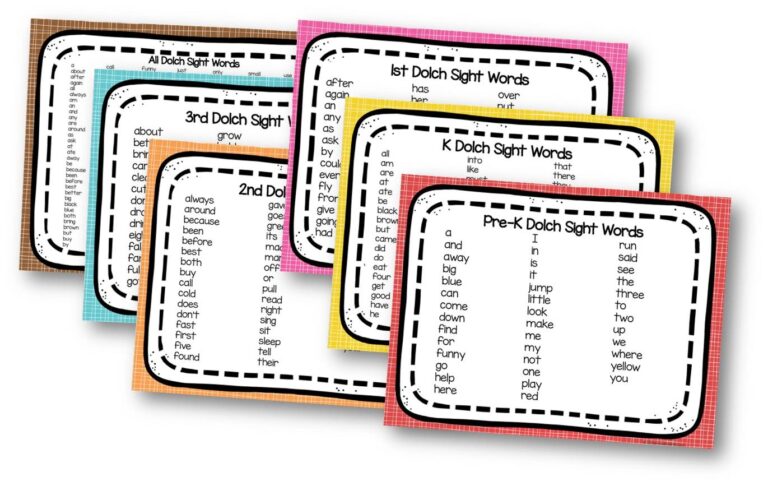 Dolch Word List Printable - Free Printable Worksheets