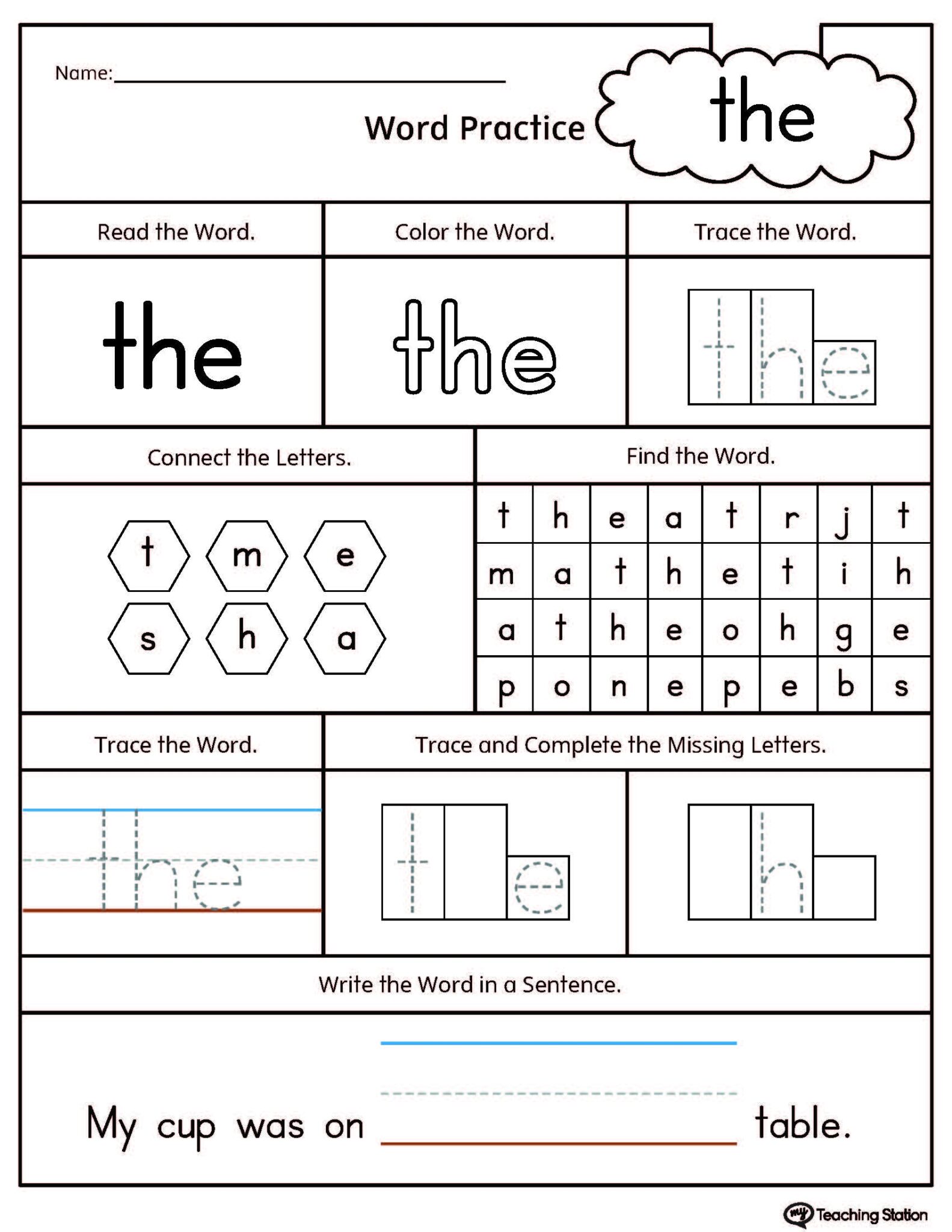 Sight Words Free Printables - Free Printable Worksheets