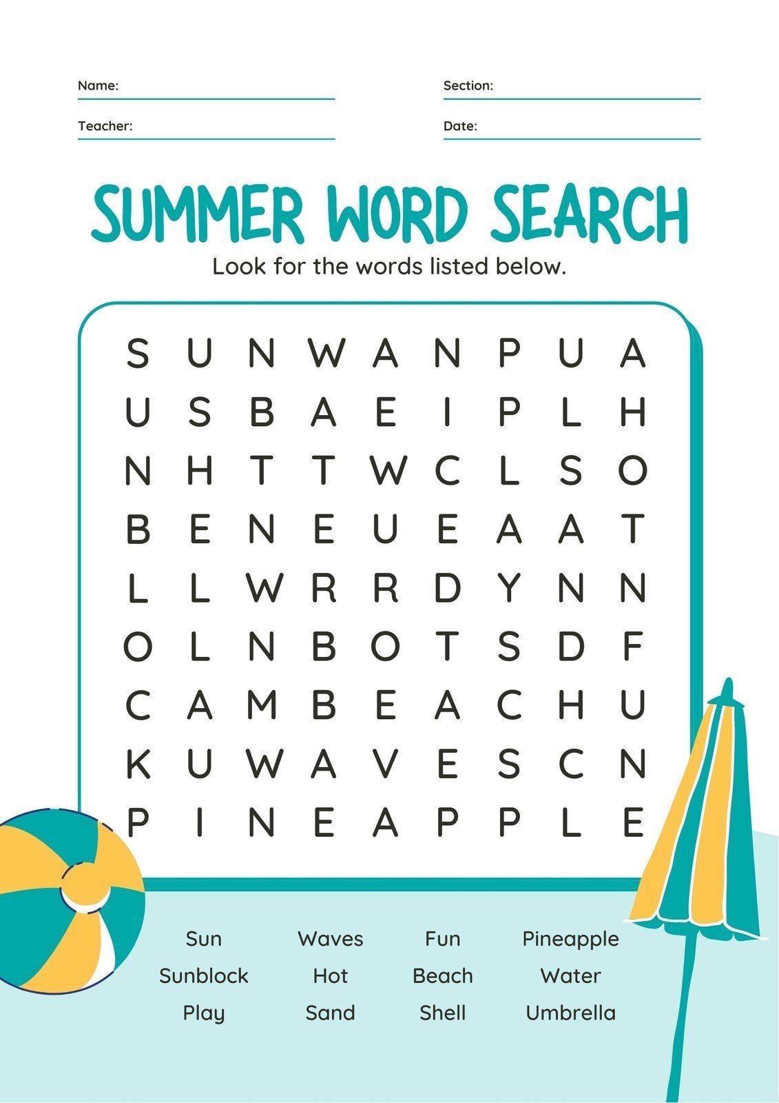 Word Search Generator Printable - Free Printable Worksheets